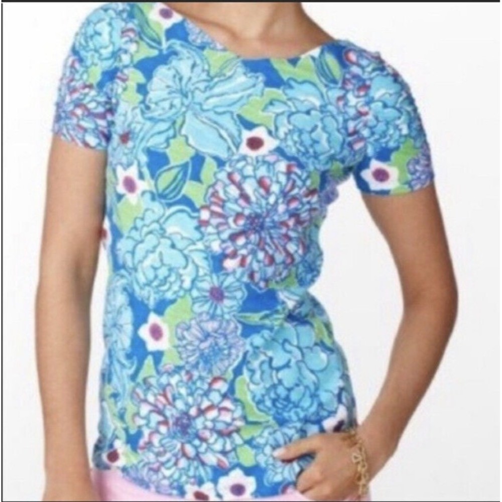 Lilly Pulitzer Leila Cotton May Floral Print Ruched S… - Gem